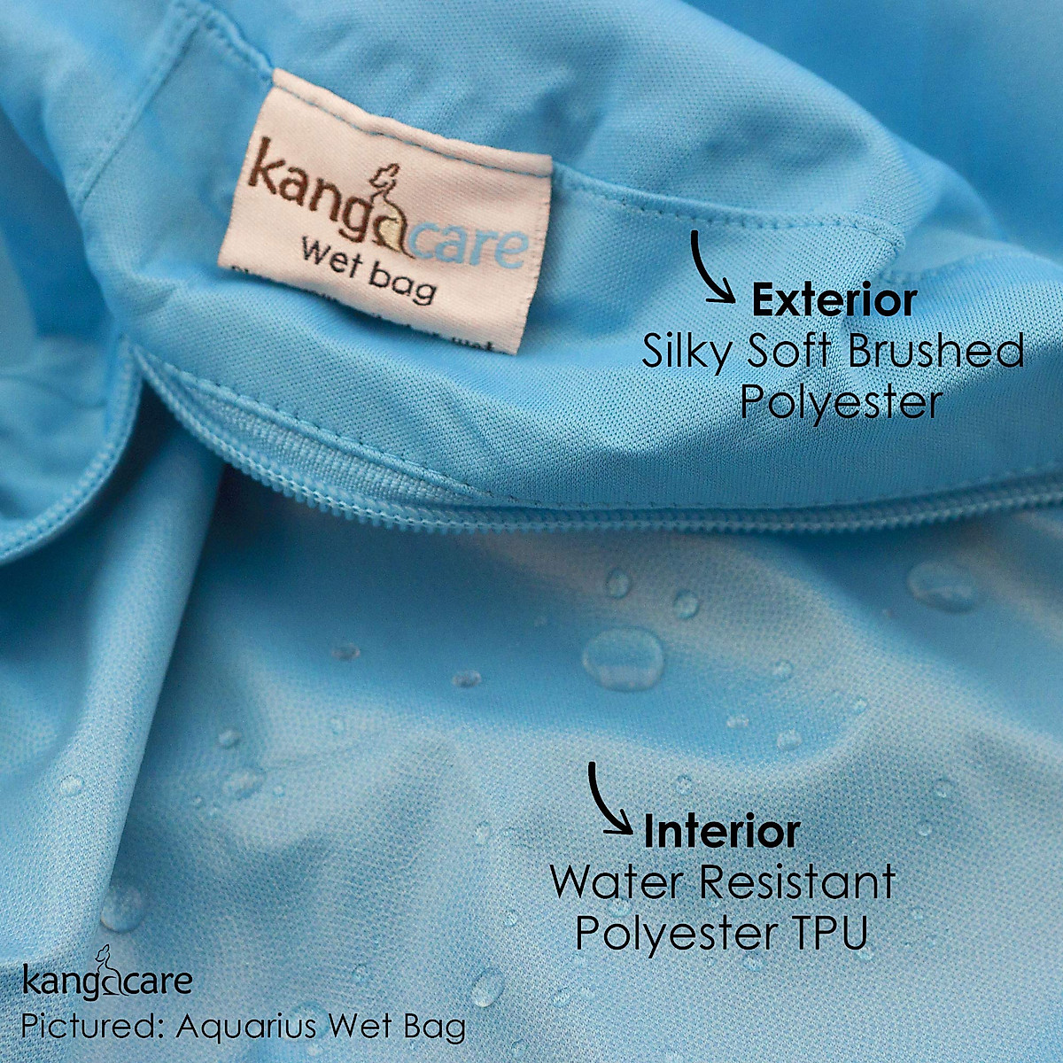 Kanga Care Wet Bag Seam Sealed Waterproof 3D Dimensional for Baby Cloth Diapers, Travel, Beach, Pool, Gym, Swim | Frosted