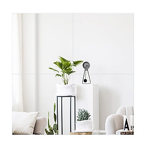 SUPER DEAL Wall Mirror Full Length, 14'' x 14'' x 4PCS Frameless Glass Full Body Mirror Tiles for Bedroom Door Home Gym