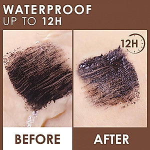 Brown Mascara, Thrive Mascara Liquid Lash Extensions Enlarge Eyes, Waterproof Mascara Brown, Brown Mascara Volume And Length, Smudge Proof Long Lasting Fine Brush Mascara For Eyelashes