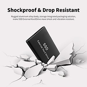 2TB External Hard Drive SSD，Portable External Solid State Drive 2TB-Reading Speeds up to 500Mb/s，USB 3.1 Type C SSD Compatible with Desktops,Laptops,PC, XS Windows