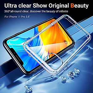 TORRAS [𝟮𝟬𝟮𝟮 𝗡𝗘𝗪] Diamond Clear iPhone 11 Pro Case [Material Safe Certified] No.1 Anti-Yellow [12FT Military Grade Protective] Hard Back & Non-Slip Bumper Slim Phone Cases iPhone 11 Pro, Clear