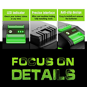 CaliHutt 【Upgrade!!】 2Pack 24V 6.0Ah Replacement Battery for Greenworks 24V/48V Max 29842 29852 29322 Lithium lon Battery 20352 22232 2508302 Cordless Tools