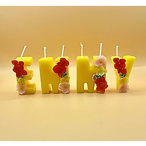 Personalized Birthday Candle. Cake Toppers. Candles with flowers. Candles for all occasions. (hot pink)