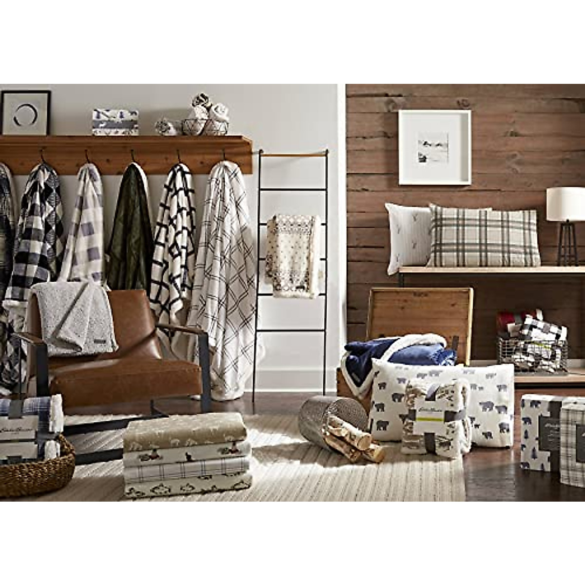 Eddie Bauer - Throw Blanket, Reversible Sherpa Bedding, Warm & Lightweight Home Decor for Colder Months (Alpine Fair Isle, Throw)