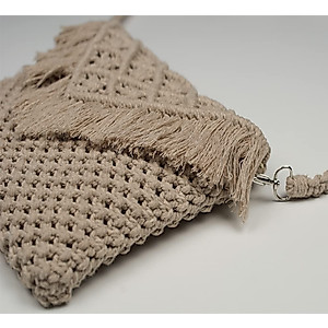 Wicker Purses for Women, Handmade Straw Bag, Rattan Purse (Khaki)