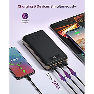 imuto Portable Charger 30000mAh Power Bank Upgrade USB C PD 18W Cell Phone External Battery Pack 3-Port Output Compatible with iPhone,Samsung,Smartphone,iPad, Nintendo etc