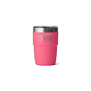 YETI Rambler 8 oz Stackable Cup, Stainless Steel, Vacuum Insulated Espresso Cup with MagSlider Lid, Tropical Pink