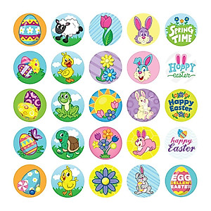 JOYIN Easter Crafts Assortment Kit with 500 Easter Stickers, 144 Easter Shapes Adhesive, 60 Easter Theme Temporary Tattoos and 6 Easter Stampers (over 700 Pcs) for Easter Egg Basket Stuffers Fillers
