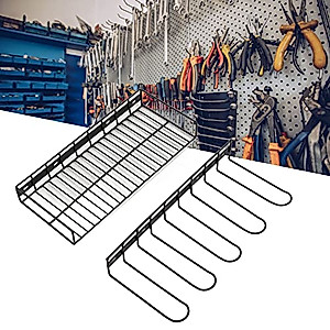 Power Tool Organizer, Larger Capacity Drill Holder Wall Mount, Heavy Duty Garage Tool Organizer and Storage, Tool Storage Rack for Garage Pegboard, Cordless Drill Charging Station, 2 Layer