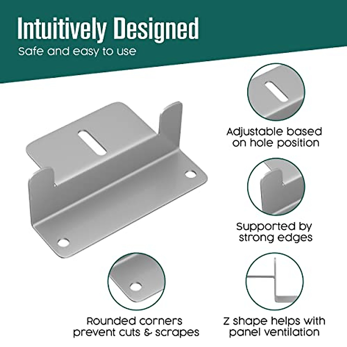 Houseables Solar Panel Mounting Brackets, Roof Panels Z Bracket, 2.5” x 1.5” x 3.9”, 4 Sets (16 Pc), Aluminum, Off Grid, Adjustable Mount Nuts & Bolts, Boat Accessories, Wind Generators, RVs, Trailers
