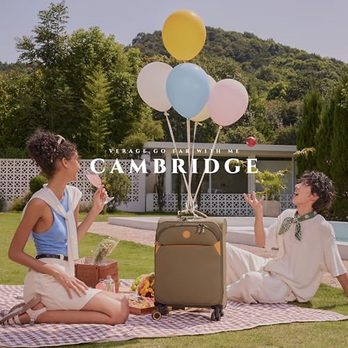 Verage Cambridge Lightweight Carry On Luggage,Softside Expandable Suitcase with Spinner Wheel (20-Inch, Green)