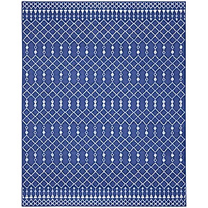 Nourison Whimsicle Moroccan Navy 8&#039; x 10&#039; Area -Rug, Easy -Cleaning, Non Shedding, Bed Room, Living Room, Dining Room, Kitchen (8x10)