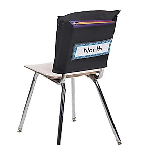 Really Good Stuff Store More Deep-Pocket Chair Pockets –6 Pack – Black