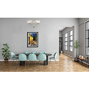 3D Print simulation hand painted texture on canvas painting Van Gogh Famous Classic Wall Art Café Terrace at Night Starry Night Blue Sky Hand Made Ornate Framed UNIQUE INNOVATION Patent pending