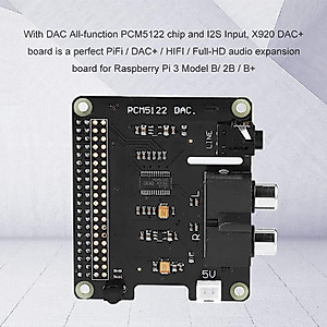 Cuifati Expansion Board for Raspberry Pi,3 Model B / 2B /B+/A+/, fosa PiFi/DAC+/HiFi/Full-HD Audio Expansion Board for Raspberry Pi Zero W, Support Volumio RuneAudio OSMC XMBC(Kodi) MOODE