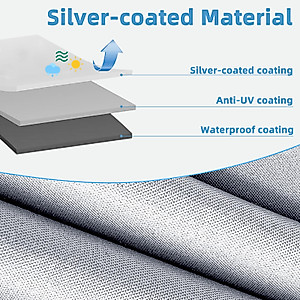 Zenicham Patio Chaise Lounge Cover with Handles, Outdoor Lounge Chair Cover Waterproof UV Resistant, Patio Furniture Covers with Air Vent (76L x 32W x 32H) inch