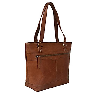 Zinda Genuine Leathers Women’s Handbag Tote Shopper Shoulder Bag Large (Tan)