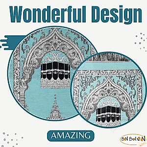 Light Blue Prayer Rug Muslim Carpet Mat Islamic Childrens Salat Small Kids Janamaz Sajda Rugs Sajadah Namaz Sajjadah Child Toddler Mosque Mini Praying Gebetsteppich Musallah Salah Masged Ramadan