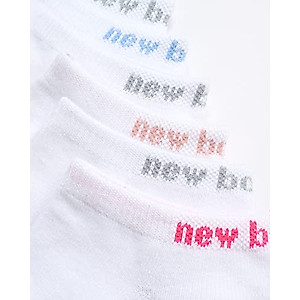 New Balance Women's Athletic Socks - Cushion Low Cut Ankle Socks (6 Pack), Size 4-10, White Assorted