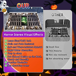 bobosufit Halloween Mat Clown Sewer 3D Illusion Outdoor Rug, Halloween Kitchen&Bathroom Mat Welcome Doormat Indoor Rugs, Scary Halloween Floor Front Door Mats Decorations 19 X 31 Inch