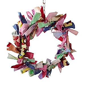 Litewoo Parrot Swing Toy Chewing Garland Toy Pendant Beautifully Decorated for Bird Parakeet Cockatiel Canary Macaw Budgie Lovebirds Conures Finches