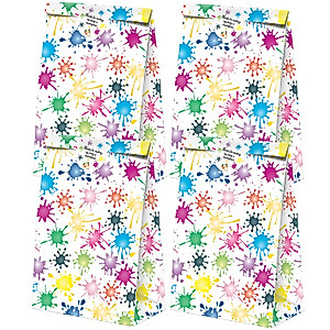 SamPartyShop 24 Pack Painting Party Candy Favor Bags with Stickers, Art Goodie Gift Treat Bags Art Themed Birthday Party Supplies