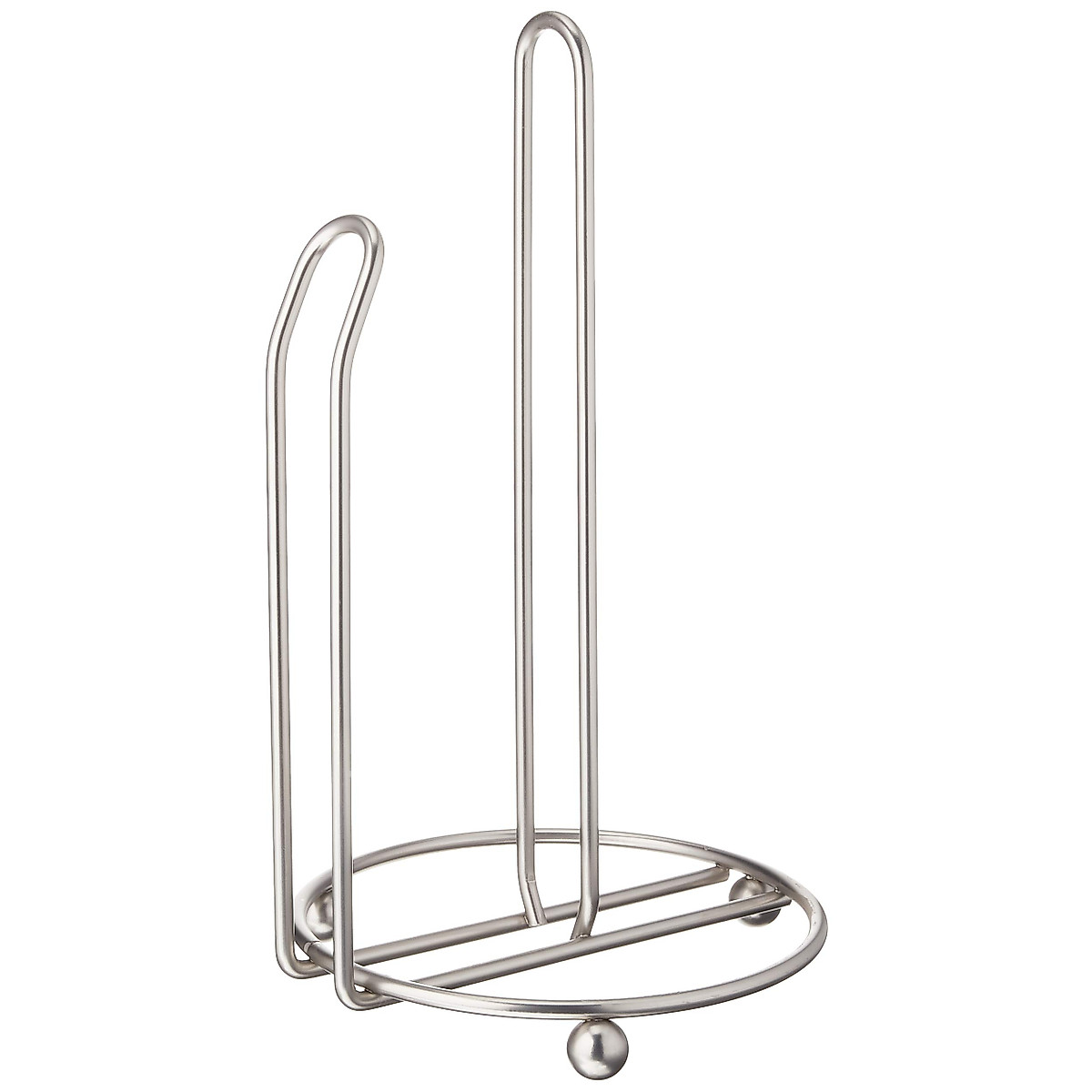 Spectrum Diversified Pantry Works Deluxe Paper Towel Holder Roll Dispenser Stand for Kitchen Countertop & Dining Room Table, Satin Nickel