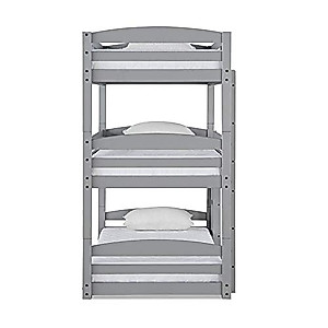 Dorel Living Sierra Triple Floor Wooden Bunk Bed in Gray - Set Up As Triple Bunk Bed/Bunk Bed/Daybed