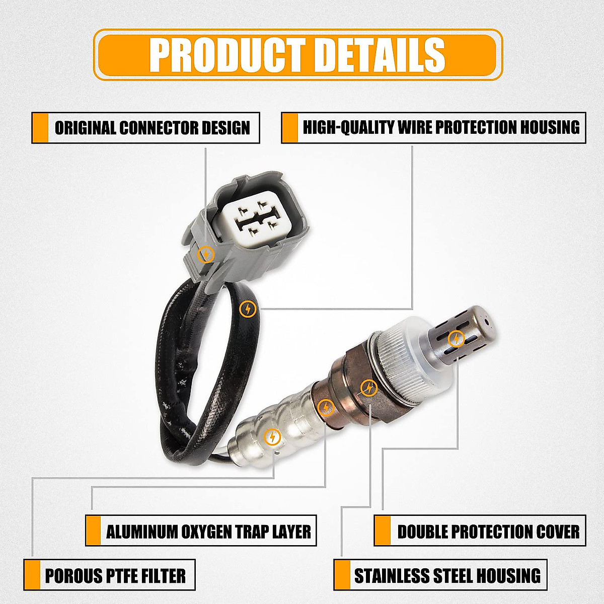 RANSOTO 2 pcs Upstream & Downstream O2 Oxygen Sensor Air Fuel Ratio Compatible with 2002 2003 2004 Honda CR-V CRV EX LX 2.4L Replaces 234-9005 234-4125 15575 13706