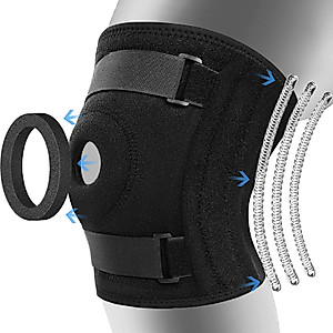 NEENCA Plus Size Knee Brace for Knee Pain, Adjustable Knee Support with Side Stabilizers & Patella Gel Pad, Neoprene Brace for Meniscus Tear, Arthritis, Joint Pain Relief, ACL, PCL, Sports. Plus Size