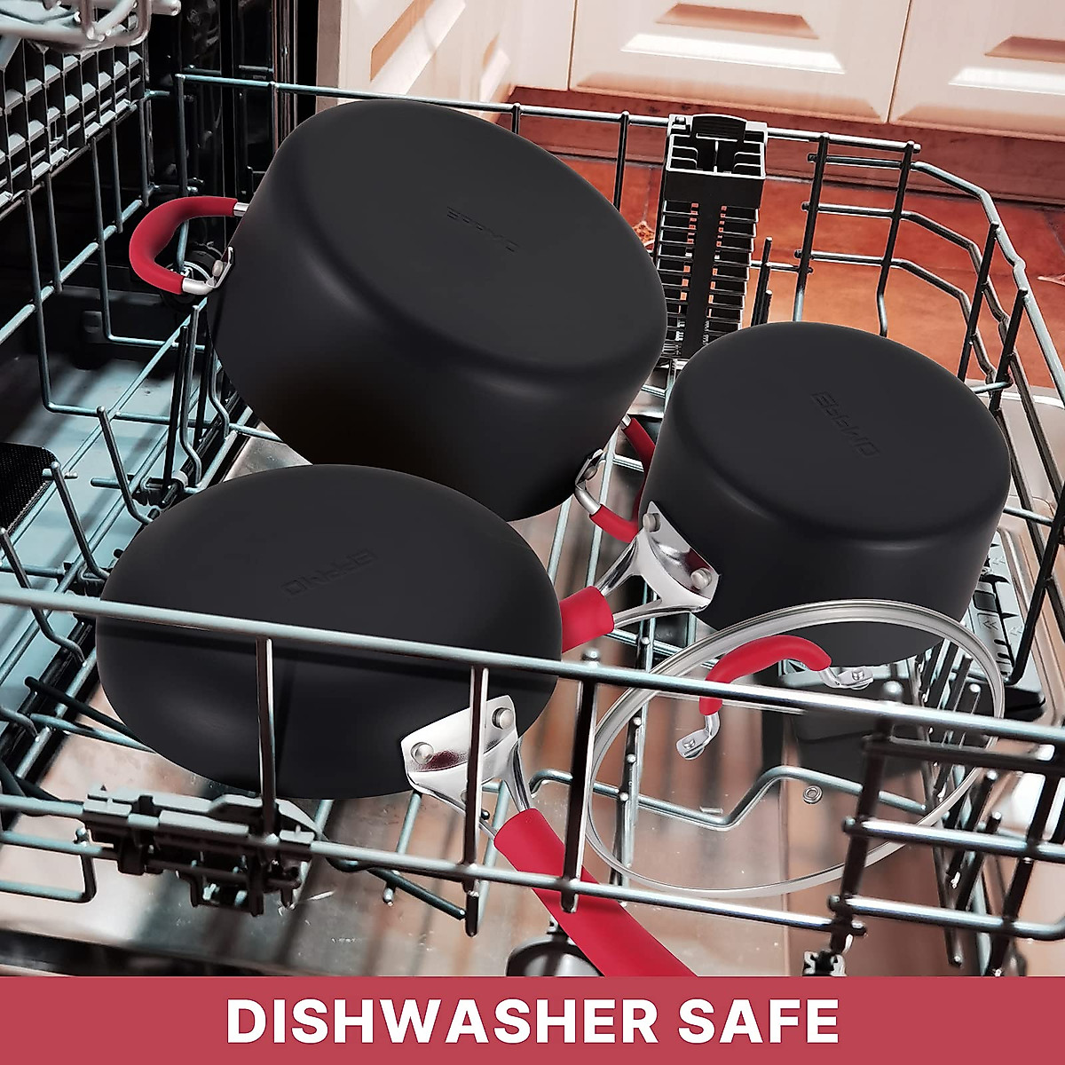 EPPMO Nonstick Fry Pan, Hard Anodized Open Small Skillet With Stay Cool Silicone Handle, 8 Inch