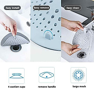 Hair Catcher Silicone Sink Drain Strainer Hair Stopper 5.7 inch Shower Tub Large Mesh Drain Covers for Shower Bathtub Easy to Install and Clean, Set of 5