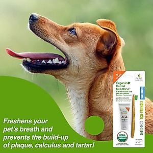 Pure and Natural Pet Organic Dental Solutions USDA Certified Organic Small Kit (.8 oz Canine Tooth Gel with Eco-Friendly Bamboo Toothbrush).