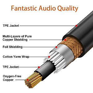 tisino Dual RCA to XLR Cable, 2 RCA to 2 XLR Male HiFi Stereo Audio Connection Microphone Cable Wire Cord Path Cable - 3.3 Feet