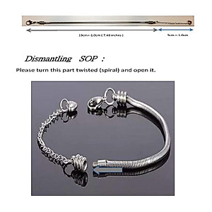 JMQJewelry Christmas Lucky Heart Beads Love Womens Beads Charm for Bracelets Grandmother Daughter Sister Snake Chain Bracelet 19cm 7.48in Clasp