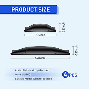 Jawmoy 4 PCS Car Door Anti-Collision Strip, Rearview Anti-Impact Sticker, Door Protection Decorative Covers, Universal Car Side Door Edge Protector (Black)