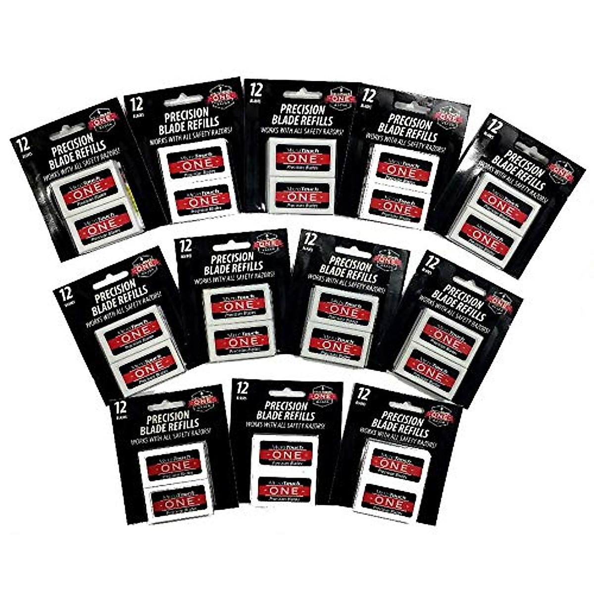 144 Premium MicroTouch ONE Nostalgic Precision Double Edge Razor Blades - Platinum Stainless Blades Work with Any Safety Razor