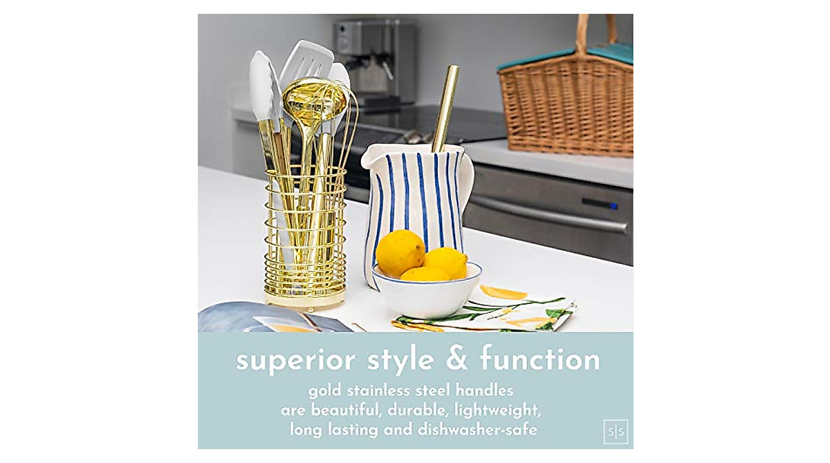 Gold Cooking Utensils Set - 23 Piece Luxe Kitchen Accessory