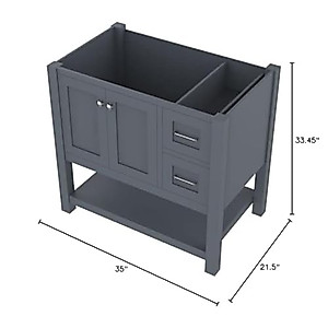 Alya Bath Wilmington Bathroom Vanity Cabinet, Gray