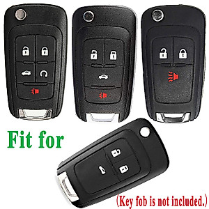 Pink TPU Flip Key Fob Cover Case Remote Holder Skin Protector for Chevy Chevrolet Equinox Camaro Cruze Malibu Sonic Volt Park Impala Buick Encore Allure Regal