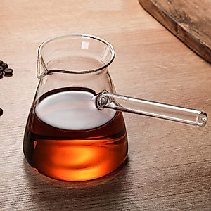 Angoily Turkish Coffee Pot Glass Milk Warmer Pot Mini Saucepan Soup Pot Butter Warmer Chocolate Melting Pot Small Cookware For Heating Smaller Liquid Portions 450ml