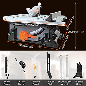 Table Saw for Jobsite, Prostormer 8-Inch Portable Tablesaw 25-Inch Rip Capacity,11-Amp Compact Benchtop Saw with Sliding Miter Gauge for Woodworking & DIY