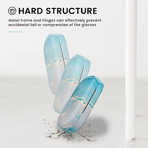 molshine Hard Shell Sunglasses Case,Classic Large Glasses Case for Women Men,Sunglass Eyeglasses (Cyan)