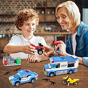 City Police Building Blocks Set, Cop Cars Toy Kit with Truck, Motorcycle & SUV Vehicles, Highway Arrest & Prisoner Transport Toys, 2022 STEM Xmas Birthday Gift for Boys 6-12 Year Old Kids (362 Pieces)
