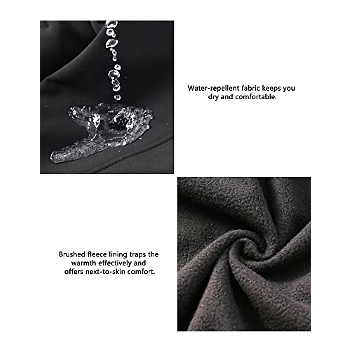 Little Donkey Andy Women’s Softshell Jacket, Ski Snowboarding Jacket with Removable Hood, Fleece Lined and Water Repellent Black M