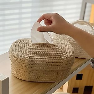 WISELADY Scandinavian Style Tissue Box, Tissue Drawer Box, Simple Rectangular Storage Box for Living Room Table Napkin Organizer (Brown,Medium)