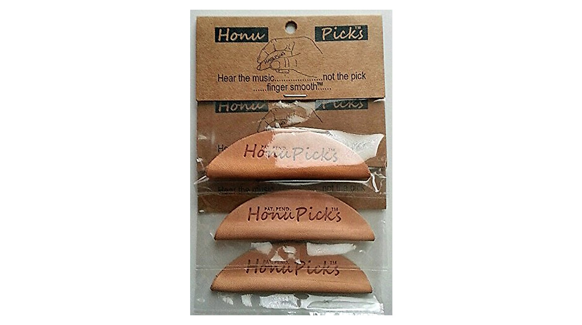 HonuPicks: Ergonomic Leather Ukulele Picks - 3 Pack