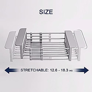 Barvita Sink Dish Drying Rackover The Sink Dish Drying Rack for Multi-Purpose.Dish Drying Rack for Vegetables and Fruits. Suitable for 12.5 "to 17.5" for Square Sink