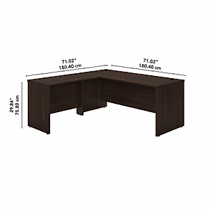 Bush Business Furniture Studio C 72W x 30D L Shaped Desk with 42W Return in Black Walnut