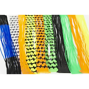 10 Colors 20 pcs Fishing Jig Lures Rubber Skirt Tab Multicolor Silicone Skirts Whole Sheet DIY Spinner Bait Squid Rubber Thread Lures Regular Skirt Collars Included Fly Tying Material Stripe Spots